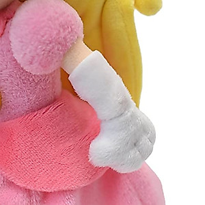 RGVV Super All Star Collection Princess Peach Plush Multicolor Pink Skirt Yellow Hair and Crown 10.6“