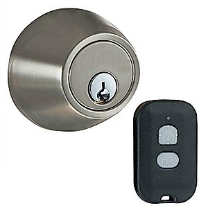 MiLocks WF-02SN Digital Deadbolt Door Lock with Keyless Entry via Remote Control for Exterior Doors, Satin Nickel