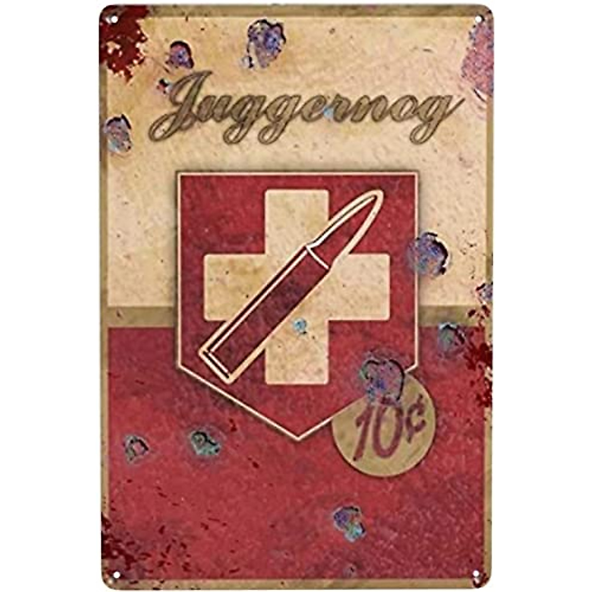 juggernog perk water bottle soda metal poster Tin Sign Vintage juggernog mini fridge call of duty zombies Bar Pub Garage Retro sign Marks Plaque/red