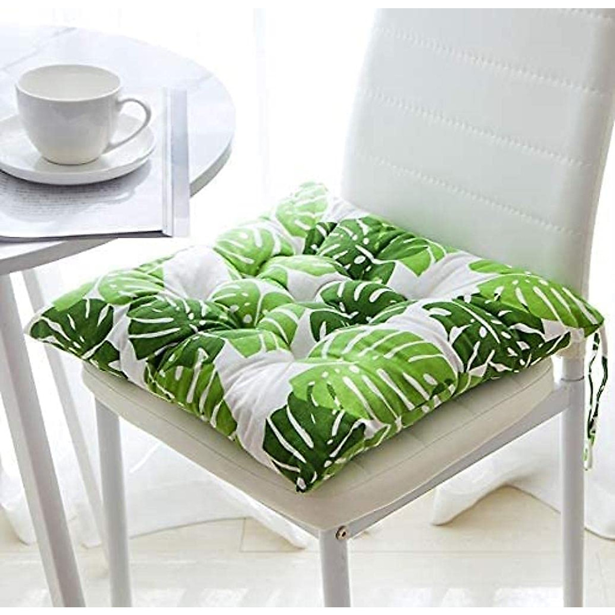 AKSTRN Set of 6 Dining Chair Seat Cover, Chair Pads Square Cotton Chair Cushion Thicken Soft 16 X 16 for Office, Desk Dining Living Room Chairs 15.7 x 15.7 x 3