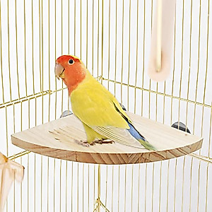 2 Pieces Bird Perches Bird Platform Perch with Pet Toys Bird Cage Accessories Parrot Perch Bird Rest Platform and Training Toy for Parakeet Gerbil Cockatiel Budgie Rat Mouse Chinchilla Hamster