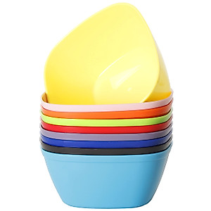 Youngever 9 Pack 12 Ounce Plastic Bowls, Snack Bowls, Kids Plastic Bowls, Set of 9 (9 Rainbow Colors)