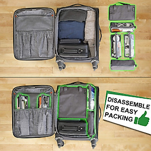 BrigHaus Roll Up Hanging Toiletry Travel Bag for Women & Men - Compact Cosmetic Kit with Hook | Waterproof, TSA Approved Removable Carry On Pouches (Heather Gray)