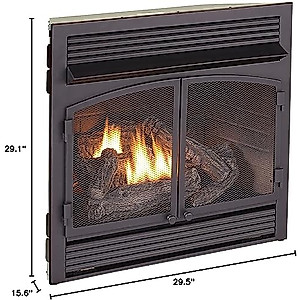 Duluth Forge Dual Fuel Ventless Gas Fireplace Insert, Remote Control, 6 Fire Logs, Use with Natural Gas or Liquid Propane, 32000 BTU, Heats up to 1500 Sq. Ft., Black