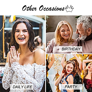 CIEHER Bride To Be, Rose Gold Bridal Shower Decorations, Bridal Shower, Bride Tiara, Cute Bridal Shower Gift for Bride, Engagement Party, Bachelorette Decorations, 2 Piece Set, Crystal