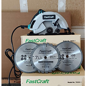 Circular Saw + 3pc 7.25" Blades 21A PEAK GUARANTEED POWER Electric Circular Saw All Industrial & PRO Grade - FastCraft Brand at Costco