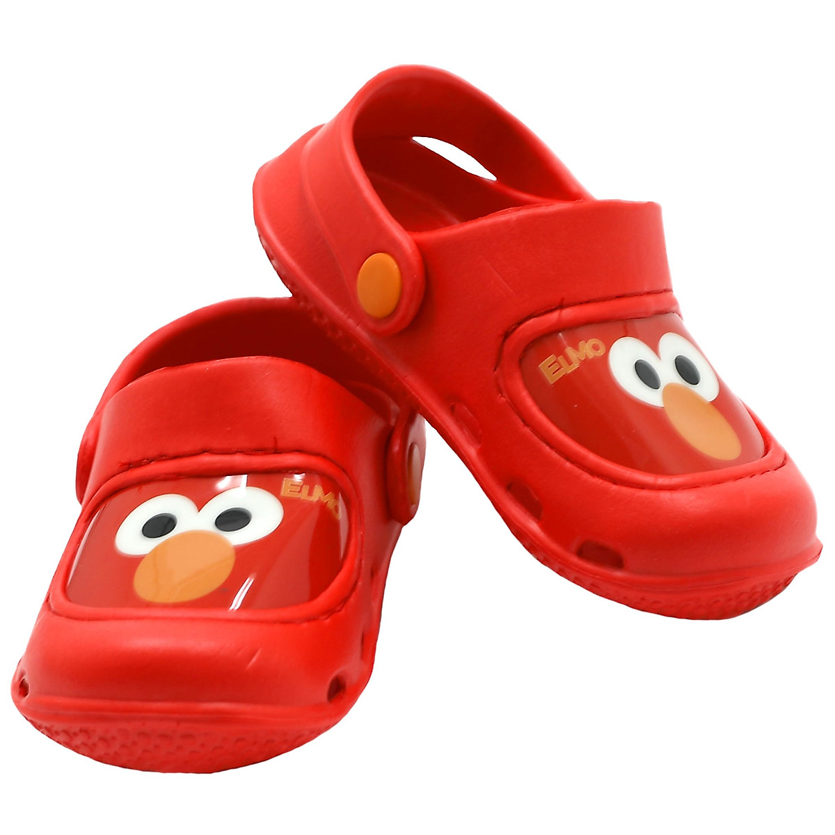 Sesame Street Boy's Elmo Clog with Molded Backstrap, Red Face, 7-8