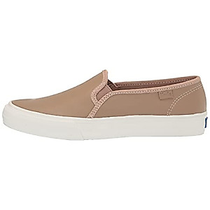 Keds Women's Double Decker Slip ON Sneaker, Tan Leather, 8.5