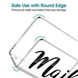 KTRIO Mail Holder Mail Organizer Countertop Acrylic Mail Sorter, Print Mail Script Letter Holder for Desk Envelope Holder Letter Organizer for Home Office School, Bill Filling Paper Document