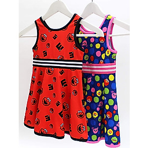 Isaac Mizrahi Loves Sesame Street Elmo Baby Toddler Fit and Flare Soft Dress (18 Months, Baby Red)