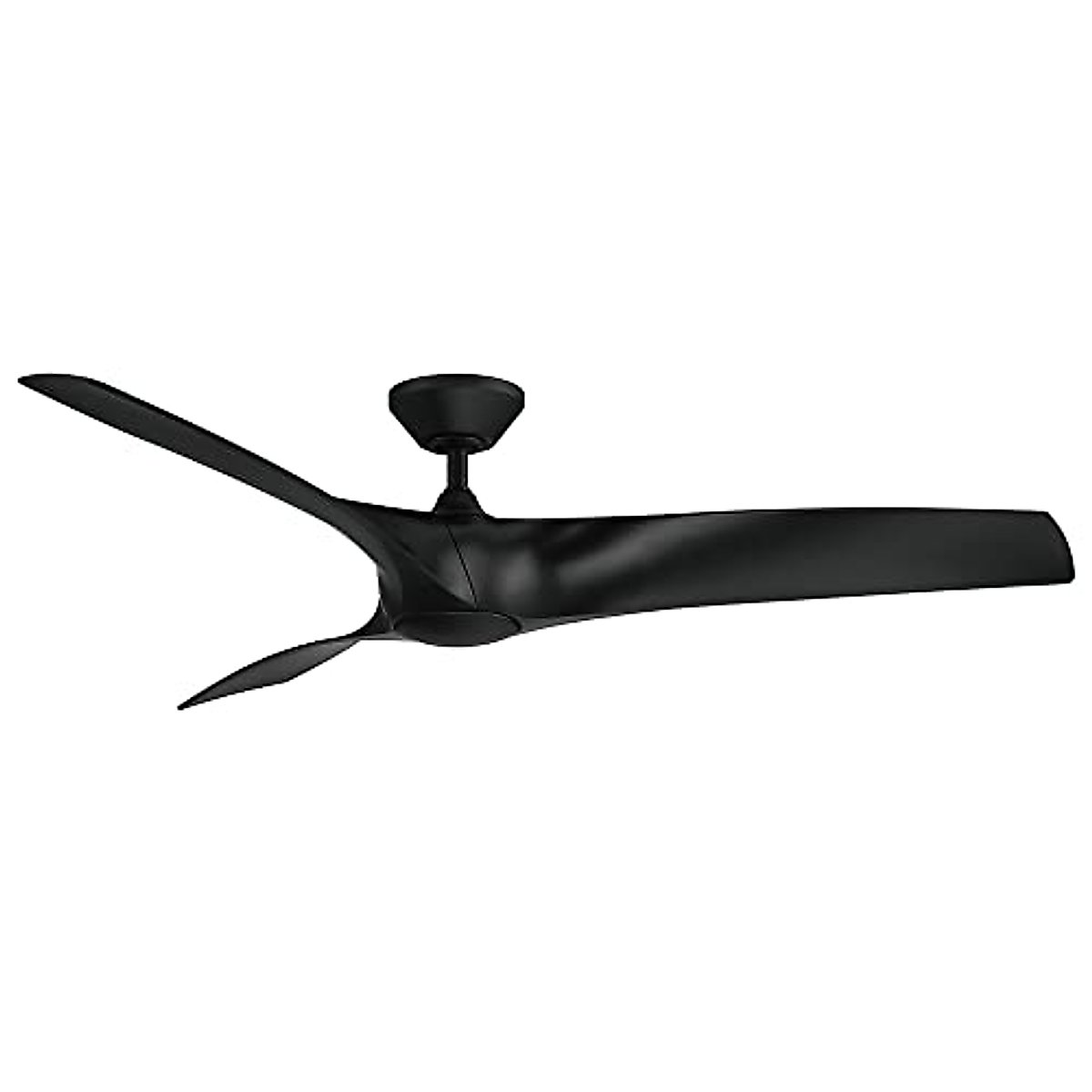 Zephyr Smart Indoor and Outdoor 3-Blade Ceiling Fan 62in Matte Black with 3000K LED Light Kit and Remote Control works with Alexa, Google Assistant, Samsung Things, and iOS or Android App
