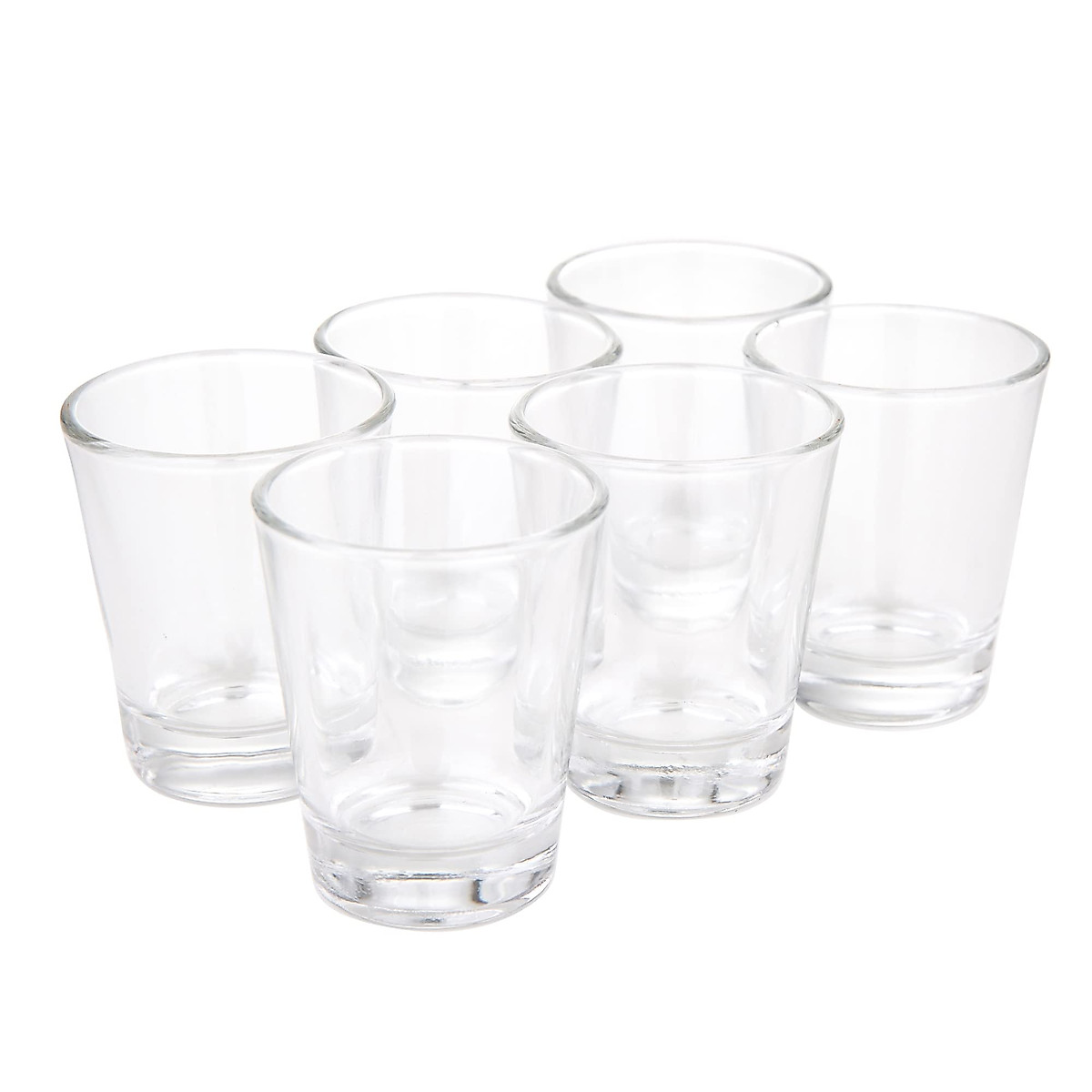 Burns Glass Drinking Glasses, Heavy Base Shot Glass Set, 1.75 Oz. (Set of 6)