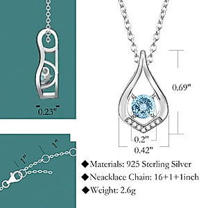 KIMIEVOL Necklaces for Women Aquamarine March Birthstone Necklace Sterling Silver Infinity Pendant Anniversary Birthday Christmas Jewelry Gifts for Women