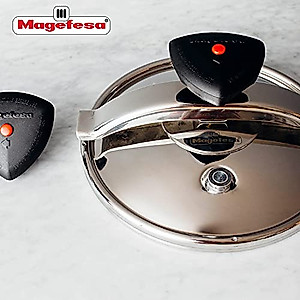 MAGEFESA Star Quick Easy To Use Pressure Cooker, 18/10 Stainless Steel, Suitable for induction. Thermodiffusion bottom, 3 Security Systems (4 QUART)