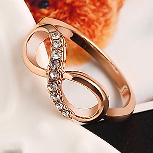 YAZILIND Gold Plated Infinity Teardrop Gemstone Bowknot Boho Exquisite Vintage High Polish Women Joint Knuckle Finger Rings US Size 6