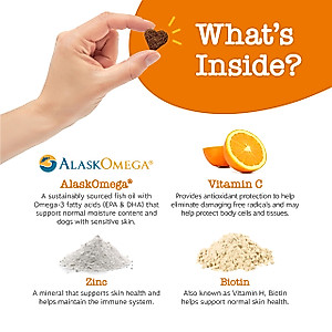 Zesty Paws Itch Relief for Dogs - for Itching Skin & Coat Health - Omega-3 Fish Oil with EPA & DHA - Dog Bites Supplement with Vitamin C & E for Antioxidant Support - Chicken Flavor - 90 Count