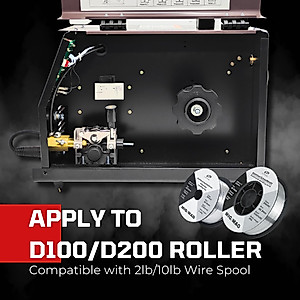 LOTOS MIG175 175A MIG Welder with Aluminum Spool Gun - Advanced Auto MIG Synergistic Setting, Voltage Fine Tuning, Gas MIG Welding & Gasless Flux Core MIG Welding - Brown, 240V