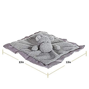 Apricot Lamb Stuffed Animals Hippo Security Blanket Infant Nursery Character Blanket Luxury Snuggler Plush Baby Lovey(Hippo, 13 Inches)