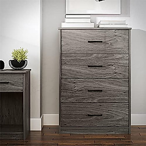 Ameriwood Home Edgewater Dresser, 4 Drawer, Grey Oak