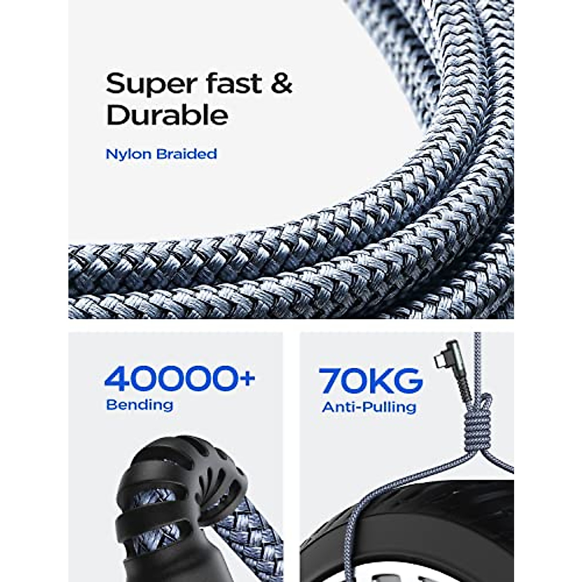 AINOPE 240W USB C to USB C Cable 10ft, Type C to Type C Cable MacBook&iPad Pro Fast Charging Cable, USB C Charger Cable Right Angle Compatible with MacBook Pro/Air, iPad Pro, Samsung S23/22/21/20