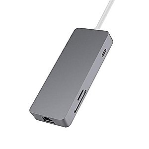 ZPLJ High-Speed USB C Adapter 7 in 1 Type C Hub with Ethernet Port 4K HDMI 2 USB 3.0 Ports PD Charging Support SD TF Card Reader Compatible for Flash Drive Laptops and More USB Hub Adapter Portable