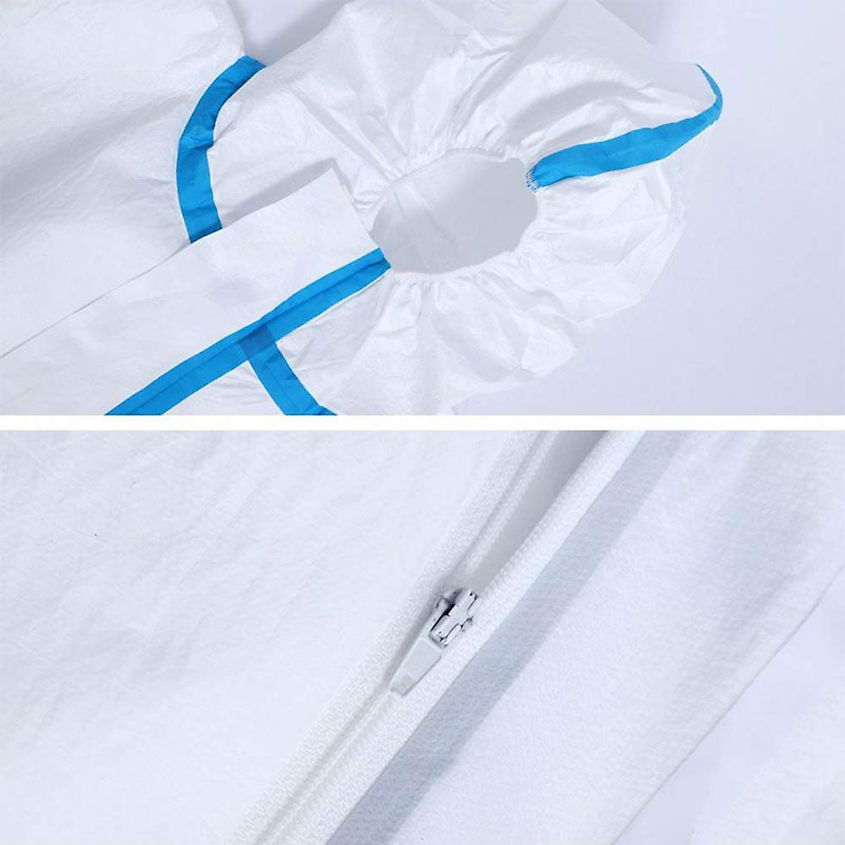 Protective Overalls Disposable Coveralls for Full Protection with Reinforced Isolation Seam Elastic Cuff and Hood (XL)