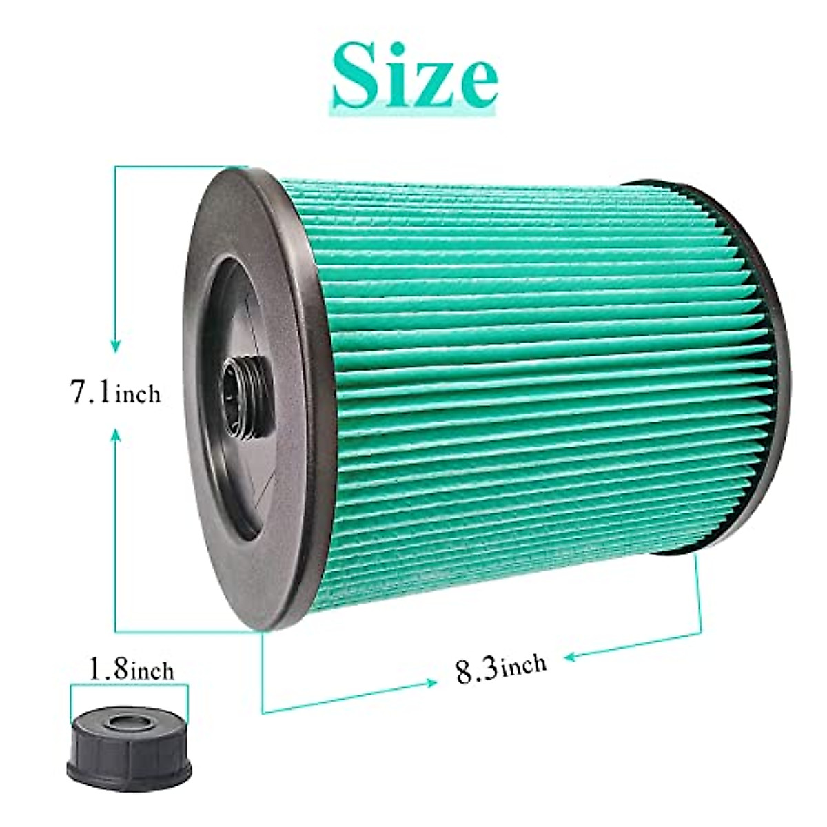 17912 H'epa Filter Replacement Fit for Cr'aftsman 9-17912 Wet/Dry Vacuum Filter with High Efficiency Particle Air