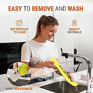 KUKAKETA Bathroom Organizer Shelf with Toothbrush Holders, Soap Dish, Shower Caddy Bathroom Shelves Wall Mounted Shower Shelf Space Saver Bathroom Storage - Adhesive or Drilling (white - yellow)