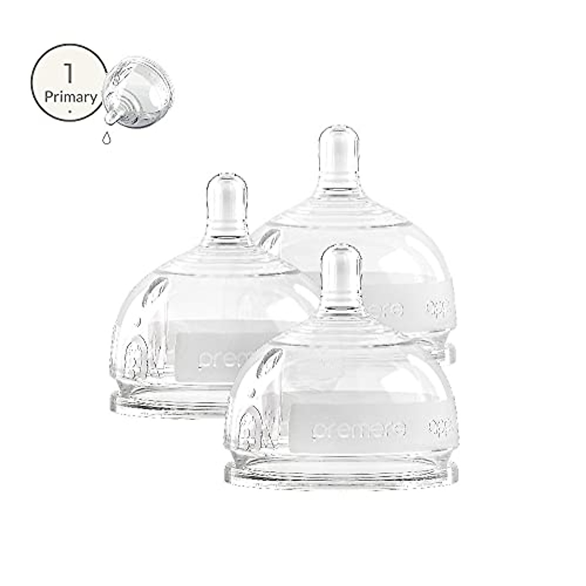 Inttero Breast-Mimic Anti-Colic & Air-Free Vent Nipples - Slow Flow (0-3 Months / 1 Hole) / 3-Pack