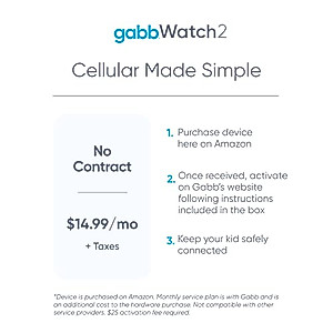 GABB Watch 2 Smart Watch for Kids -Space Grey, GPS Tracker, Safe Cell Phone, Talk/Text Ability, Parental Controls, No Social Media, SOS Button, Not a Toy, Ages 6+