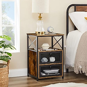 VECELO Nightstand with Drawer, Modern Night Stand, End Side Table for Living Room,Bedroom,Office, Easy Assemblyfor Bedroom, Office, Easy Assembly