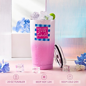 Birthday Gifts for Women, Happy Birthday Gifts Basket, Not A Day Over Fabulous Tumbler Gifts Set, Birthday Gifts for Her, Wife, Sister, Mom, Bestie, Coworker, Daughter, Unique Birthday Gifts Box