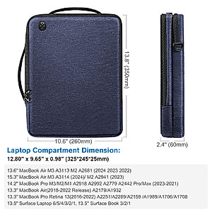 FINPAC Laptop Shoulder Bag for 14-inch MacBook Pro M3/M2/M1 Pro/Max A2779 A2442 2023-2021, 13’’ MacBook Air/Pro, Carrying Case for MacBook Air 15, Surface Laptop, HP, Dell, Acer Chromebook, Navy