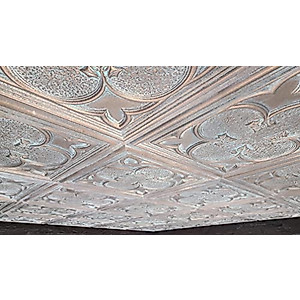 TD35 Weathered Copper PVC Ceiling tile, Box of 10 2'X2' Glue up/Drop in Tiles, covers 40 sq.ft. Easy to install, great for DIY project. Gorgeous antique look ceiling, ideal for pubs, restaurants etc.