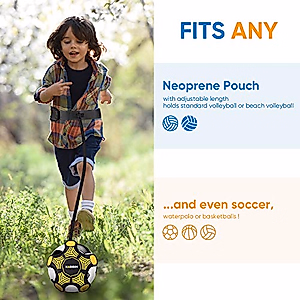 Kabibin Soccer Ball/Volleyball Training Equipment, Solo Soccer Kick Trainer for Kids Adults, Soccer Practice Aid Bungee Waist Belt (Yellow)