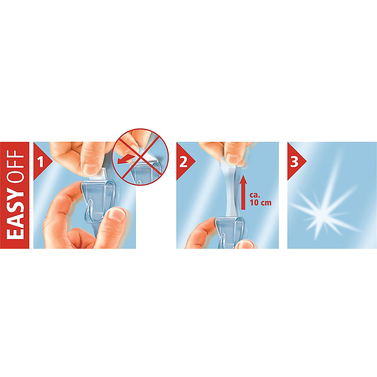 tesa Adhesive Hooks for Glass - Invisible Hanging Hooks for Mirrors & Transparent Surfaces - Holds up to 0.2 kg per Hook - Pack of 5 incl. 8 Adhesive Strips