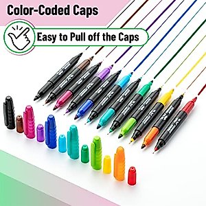 Mr. Pen- Dual Tip Permanent Markers, 12 Pack, Fine & Ultra Fine Tip, Fine Tip Permanent Markers, Fine Tip Marker, Permanent Markers Fine Point, Fine Point Permanent Marker, Marker Pens Fine Point