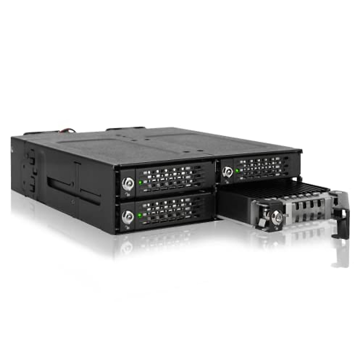 ICY DOCK ToughArmor MB720MK-B V2 Full Metal 4 Bay M.2 NVMe SSD PCIe 4.0 Mobile Rack for External 5.25" Drive Bay Black 1.6"x5.7"x7.2"