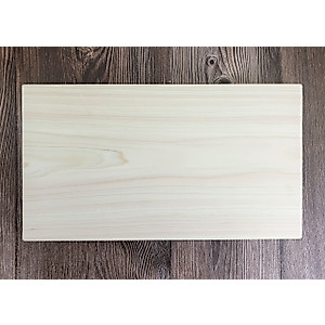 Hinoki Cypress Thick Cutting Board for Gift, Customized Laser Engraving and Wood Burning | Artisan Handmade One Solid Piece | Made in Korea (17.3"X9.5", Large)