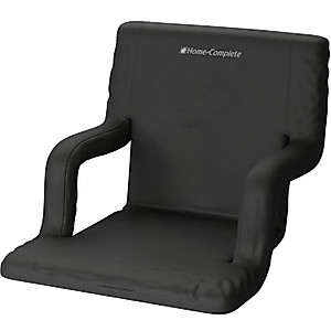 Home-Complete Wide Stadium Seat Chair Bleacher Cushion, 1-Pack, Black
