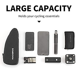 ROCKBROS Bike Bag Top Tube Bike Frame Bag Waterproof Two Zipper Pockets Bike Pouch Top Tube Bike Bags for Bicycles