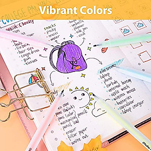 Ohuhu 20 Packs Gold Silver White Gel Ink Pen 10 Colors Fine Point White Pens for Highlighting on Markers Colored Pencils Watercolor Paintings Black Paper Drawing Coloring Adult Kids Artists