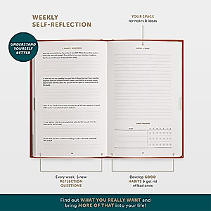 The 6-Minute Diary | 6 Minutes a Day for More Mindfulness, Happiness and Productivity | A Simple and Effective Gratitude Journal and Undated Daily Planner (Rust Red)