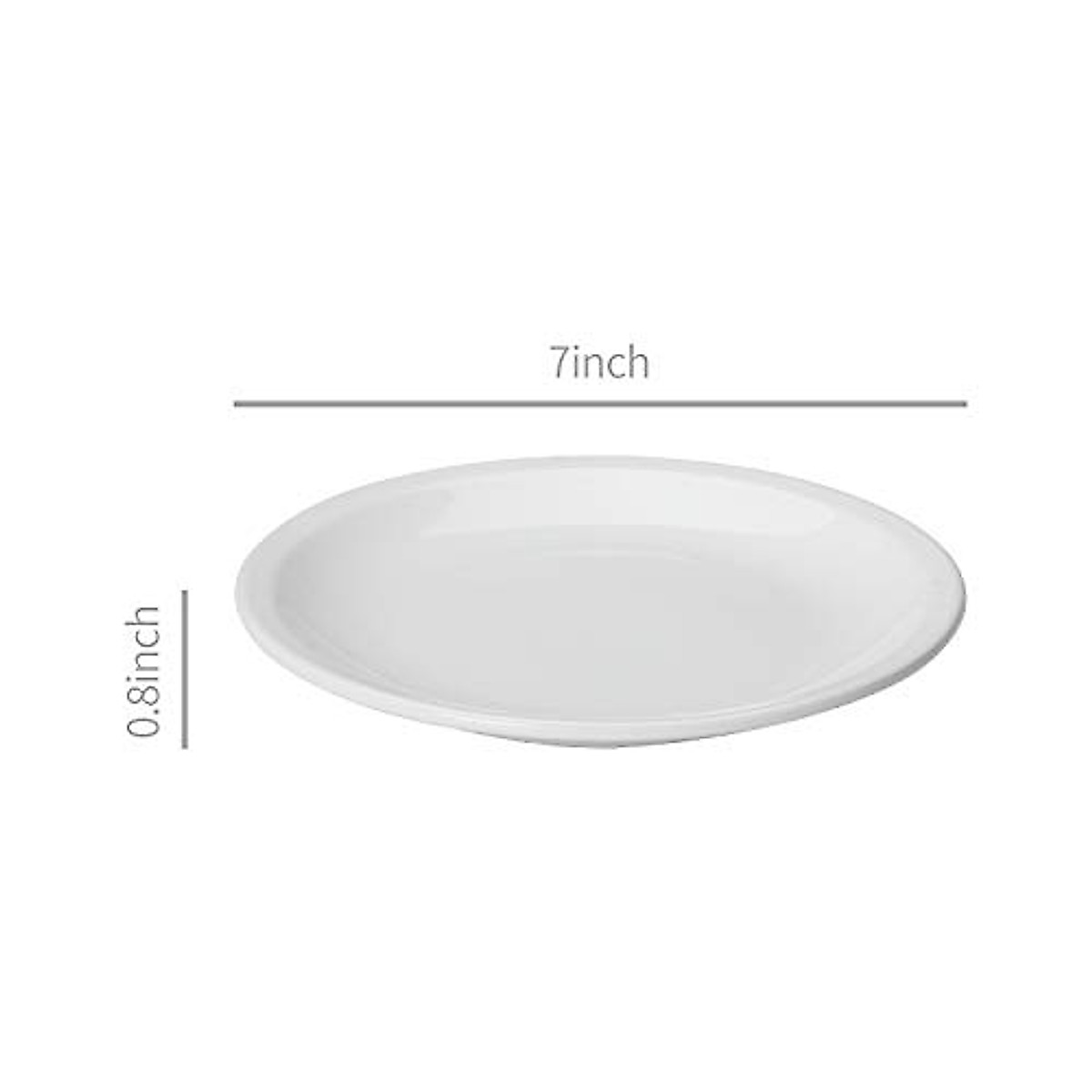 AmazonCommercial 12-Piece Porcelain, 7 Inch Dessert Plate Set, White