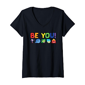 Womens Disney Pixar Inside Out Be You Rainbow V-Neck T-Shirt