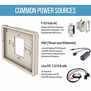 Smart Home Mount Wall Mount Kit for Samsung Galaxy Tab A7 Lite 8.7 Tablet (SM-T220 / 225) - Black