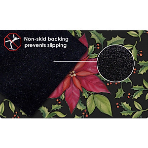 Toland Home Garden 800116 Poinsettia Winter Door Mat 18x30 Inch Christmas Outdoor Doormat for Entryway Indoor Entrance