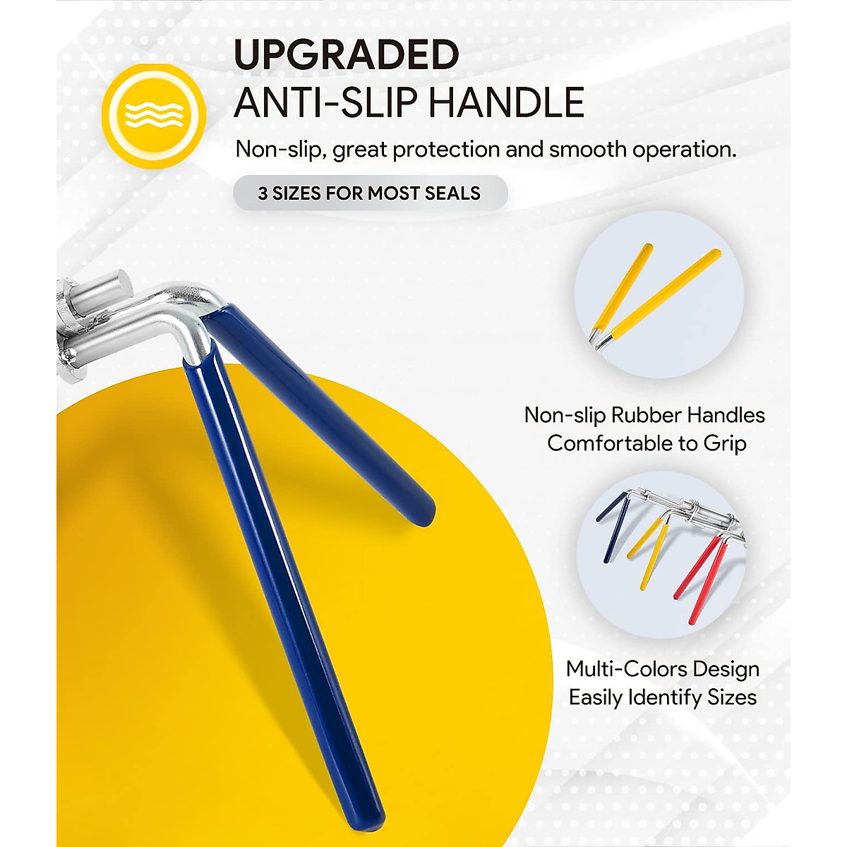 3 Pack Hydraulic Seal Installation Tools, Hydraulic Cylinder Piston Repair Seal Kit, U-Cup Rod Seal Installation Tool Kits Upgraded Seal Twistor Install Tool Set