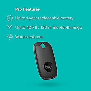 Tile Pro (2020) 2 - Pack - High Performance Bluetooth Tracker, Keys Finder and Item Locator for Keys, Bags, and More; 400 ft Range, Water Resistance and 1 Year Replaceable Battery