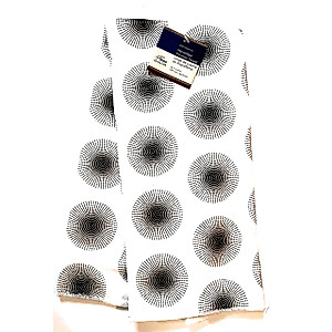 Black and White Burst Kitchen Towel Set with 2 Quilted Pot Holders, 2 Towels, Oven Mitt, 2 Microfiber Scrubbing Dish Cloths, Drying Mat